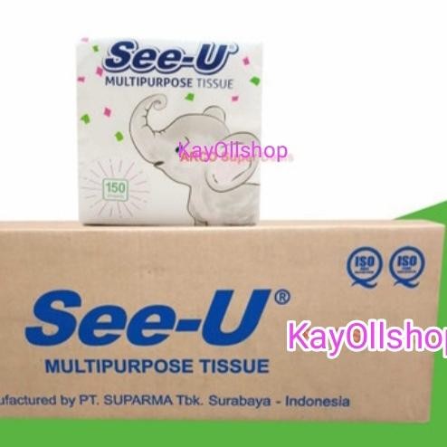 Jual Tissue See- U Multipurpose Pop Up Gajah 150 Sheet 1 Dus Karton 48 ...