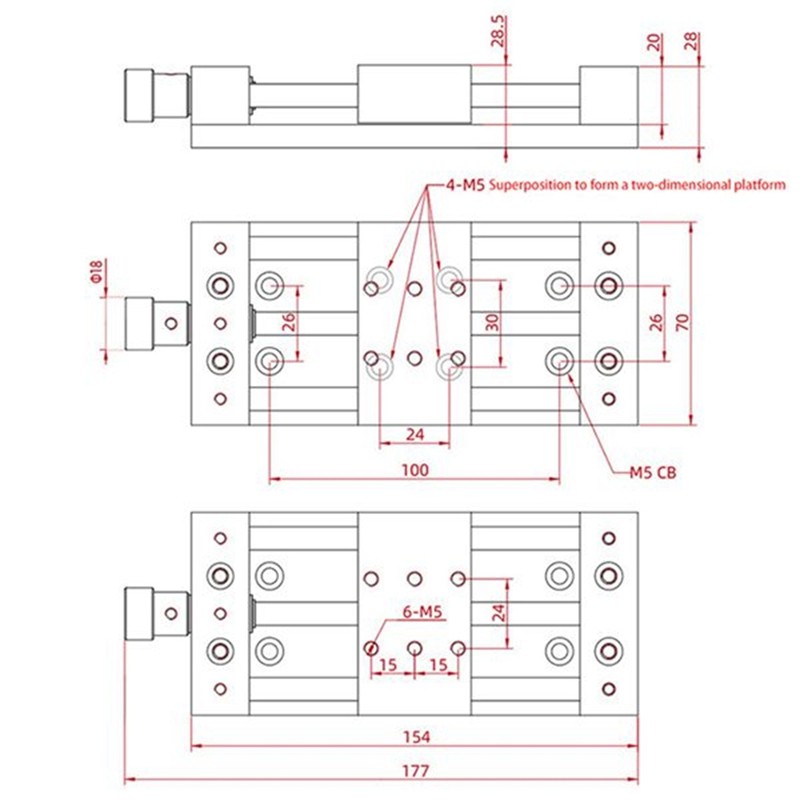 Jual Manual Slide Table Linear Guide Rail Platform Aluminum Alloy Cross ...