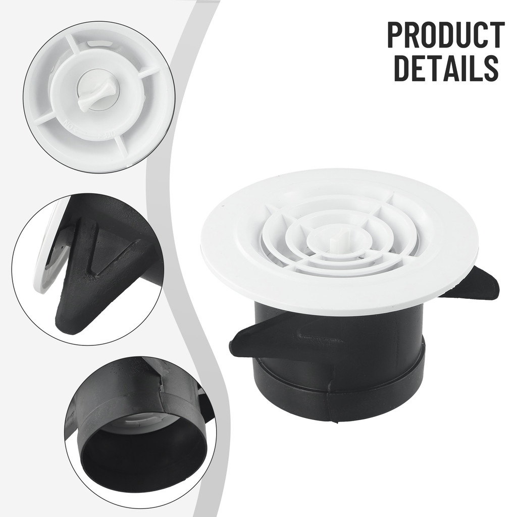 Jual ABS Ventilation Grille Vent Cover 75-200mm Round Adjustable Wall Interior Vent Grille ...