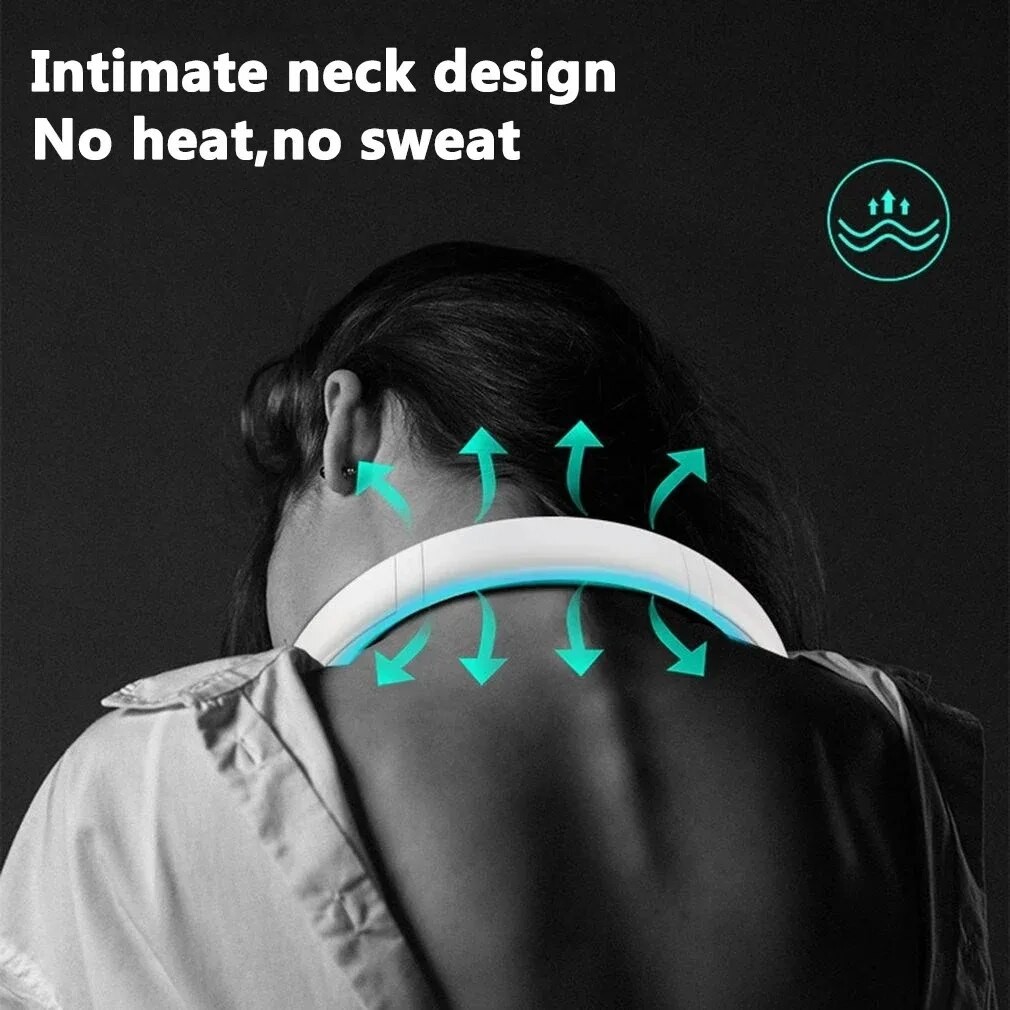 Jual New Mini Neck Fan Portable Bladeless Hanging Neck 1200mAh ...