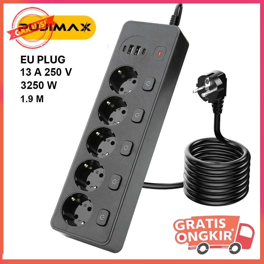 Jual Stop Kontak Power Strip Colokan Listrik USB 250V 3250W 5 Plug ...