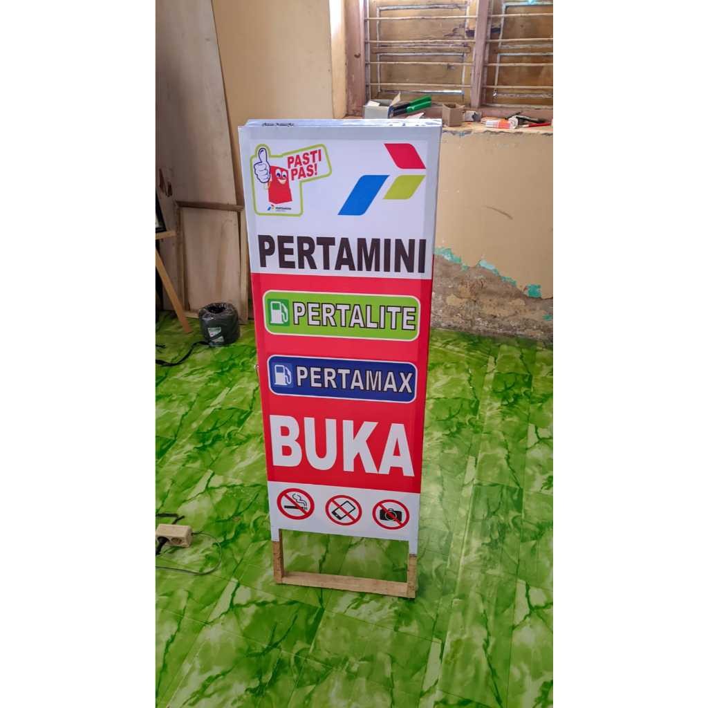 Jual standing banner pom mini Pertamina ukuran 40x120 cm | Shopee Indonesia