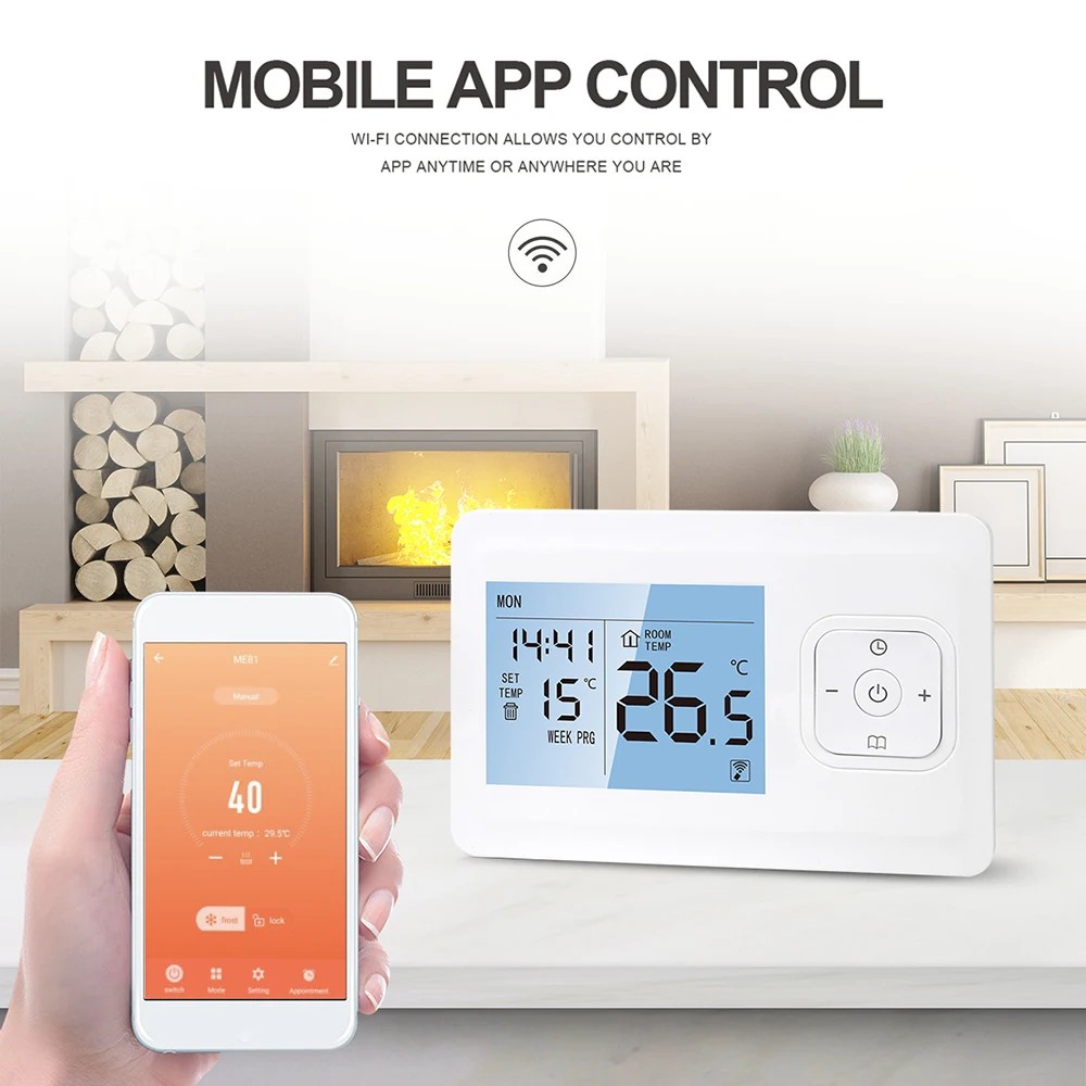 Jual WiFi Smart Thermostat Wireless Programmable Thermostat with RF ...