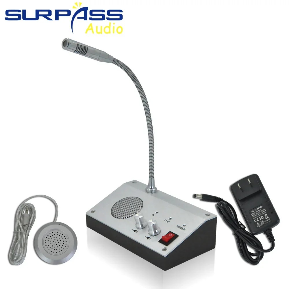 Jual Dual Way Window Counter Interphone Counter Intercom Speaker System ...