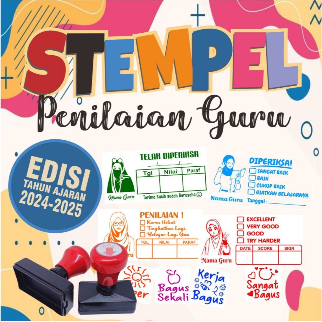 Jual [READY] [Custom Foto dan Nama] Stempel penilaian guru ukuran ...