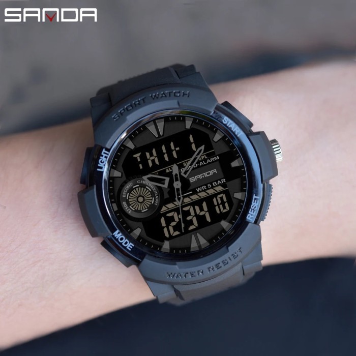 Jual SANDA Men's Sport Watches Multifunctional Chronograph Waterproof | Shopee Indonesia
