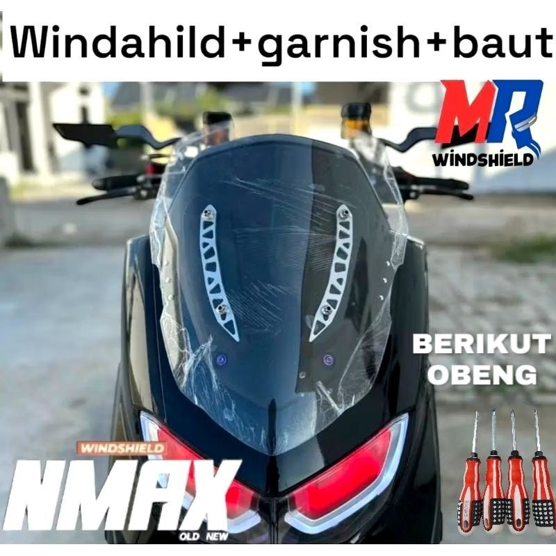 Jual visor Windshield + garnis + baut + obeng Sepaket NMAX new Standar ...