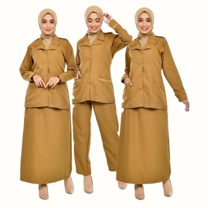 Jual ASLI Seragam Khaki Pns Wanita Baju Dinas Pemda Wanita Seragam Pns Pemda READY STOCK ...