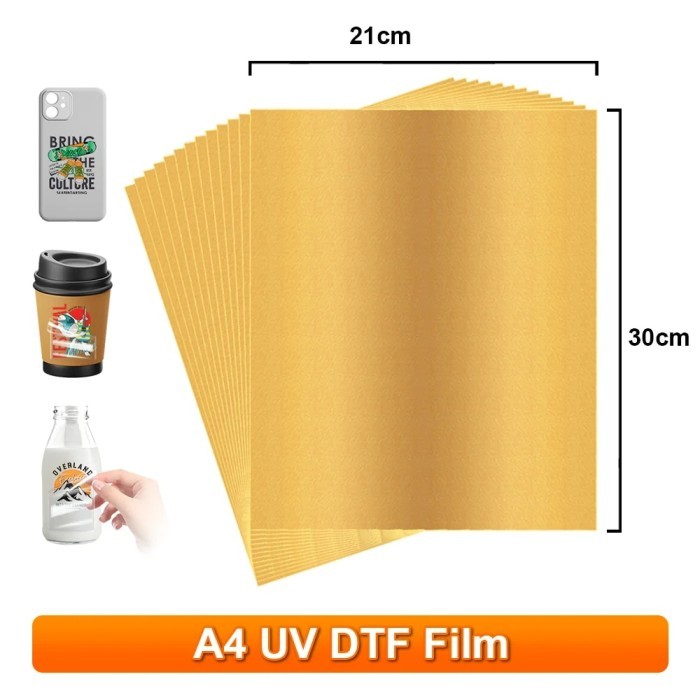 Jual A4 UV DTF A Film UV DTF Transfer Stickers Gold UV DTF Film Sticker ...