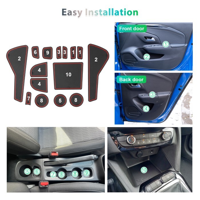 Jual Ruiya For Opel Corsa F 2020-2024 Handbrake Car Door Groove Mat ...