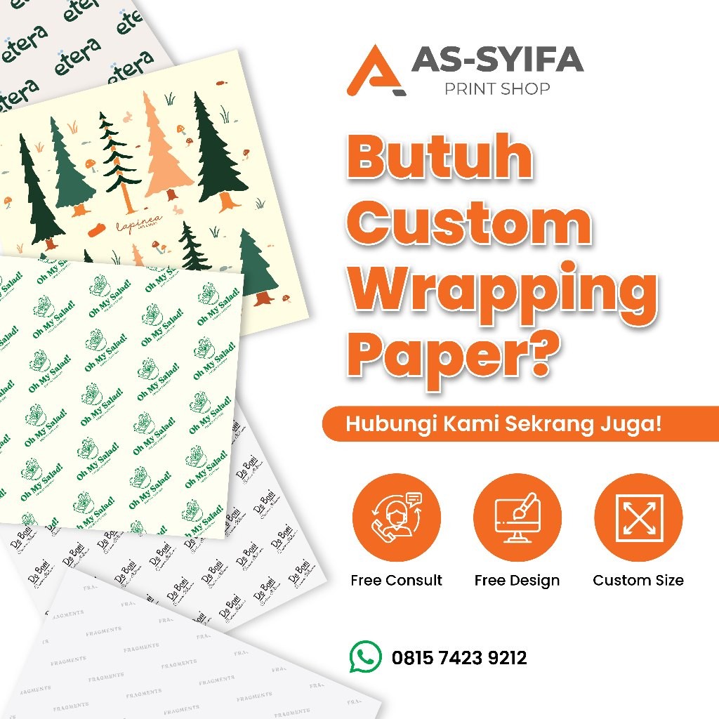 Jual Kertas Roti Custom Logo Kertas Bungkus Kue & Roti Bisa Desain ...