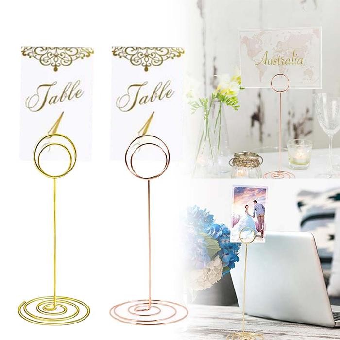 Jual 10Pcs Standing Menu Display Stainless Tiang Nomor Meja Stand Card ...