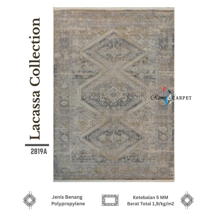 Jual Karpet Lantai Minimalis Vintage Abstrak Modern Turki Lacassa ...