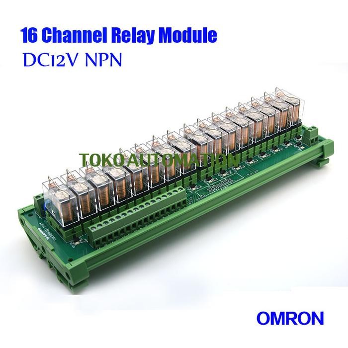 Jual 16 CHANNEL PLC CONTROL PANEL RELAY MODULE G2R 1 E 16A 12V DC NPN ...