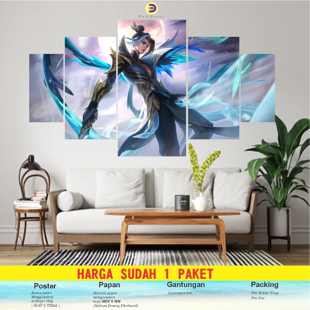 Jual CIMON 1set Poster Kayu Hero MOBILE LEGEND ML Ling Pajangan Hiasan ...
