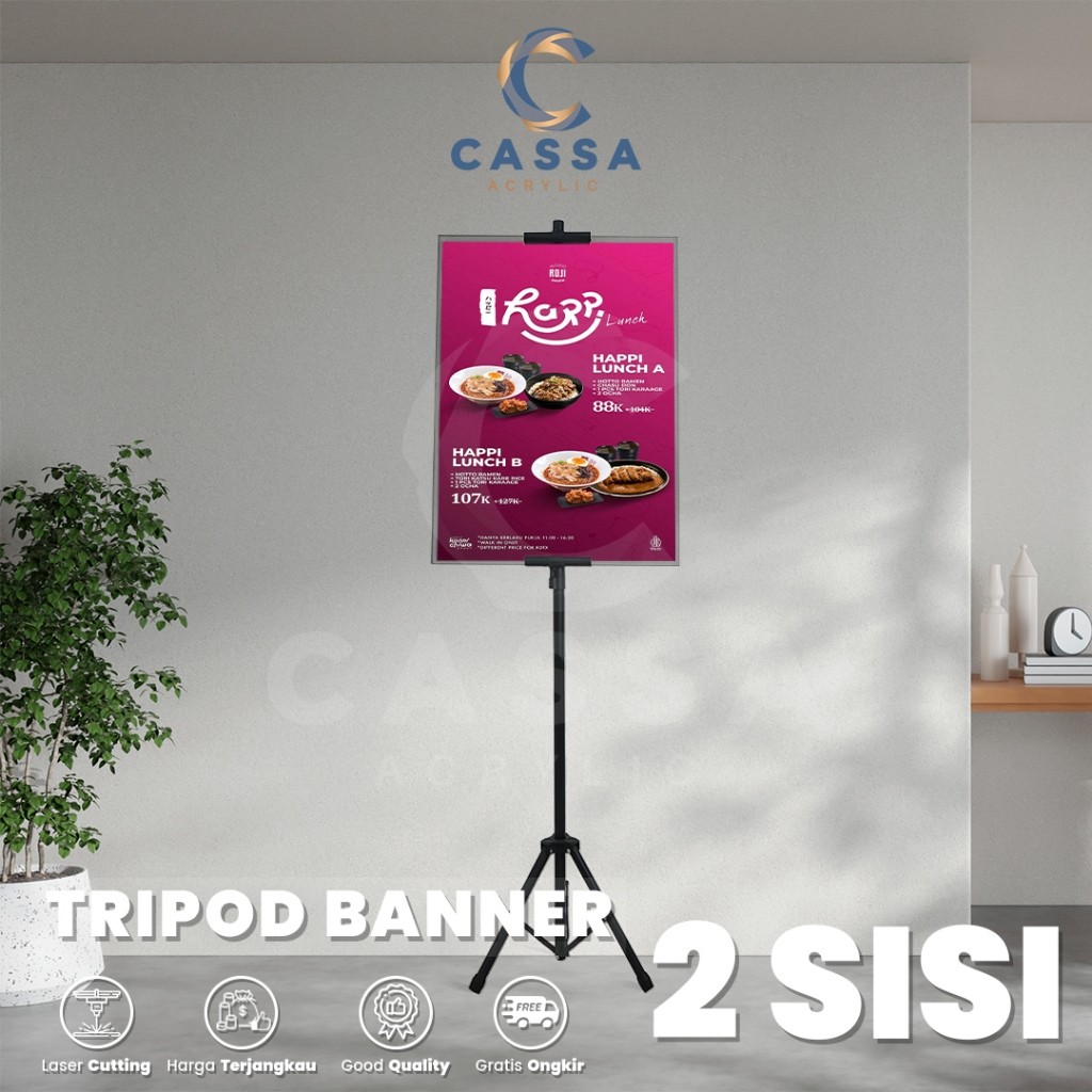 Jual Flowpartt Tripod Banner 2 Sisi Stand Banner Display Standing ...