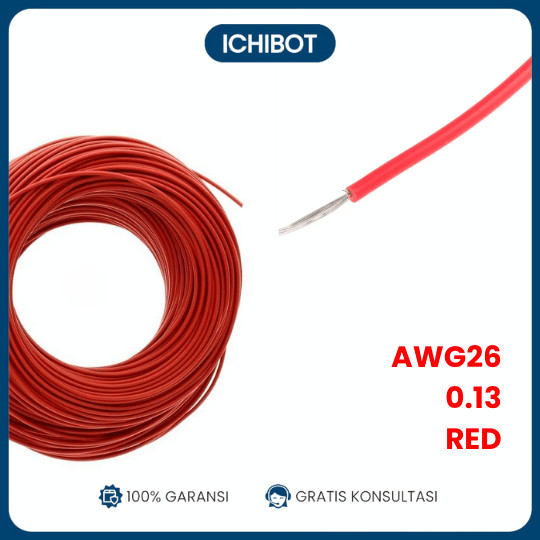 Jual AWG26 Merah Kabel Silicone Cable Lentur Serabut 0.13 26AWG AWG 26 | Shopee Indonesia