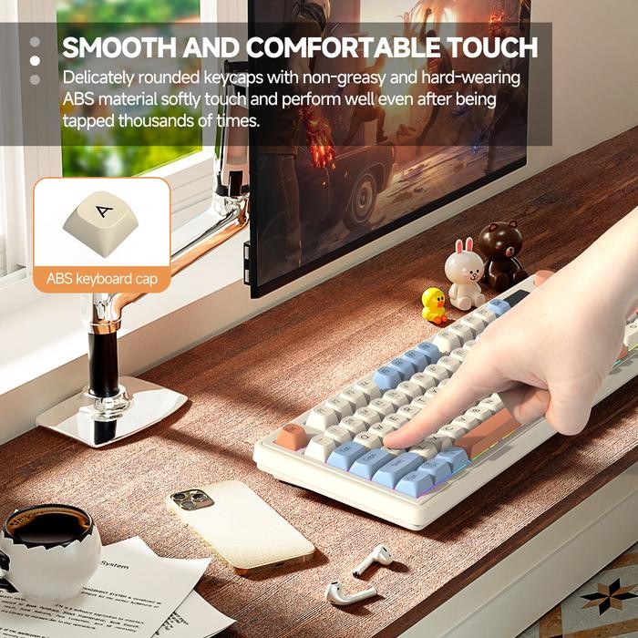 Jual Indoventi Computer - Mechanical Keyboard Wired 98 Keys Rgb Backlight Keyboard Gaming ...