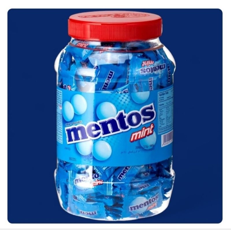 Jual Andrianbijaksana Mentos Mint Jar Isi 200 X 2.7G Permen Gum Snack ...