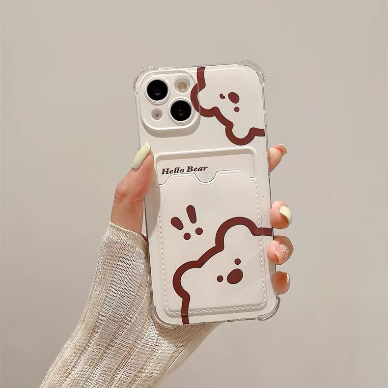 Jual Beruang Aesthetic Anti Crack Card Holder Case Hp Vivo Y29 Y28 V40 Lite Y18 Y20S Y17 Y33S ...