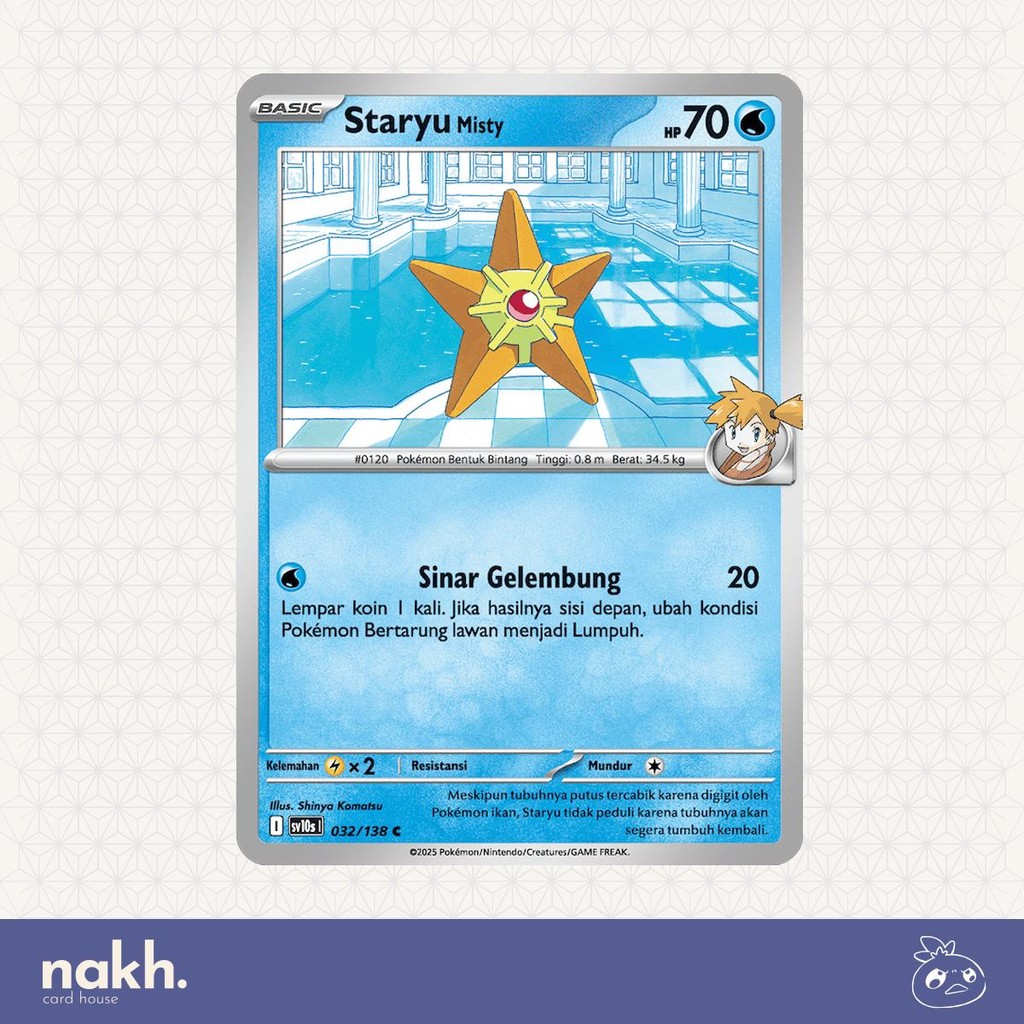 Jual Kartu Pokemon TCG Indonesia Kehadiran Juara sv10s 032/138 Staryu Misty | Shopee Indonesia