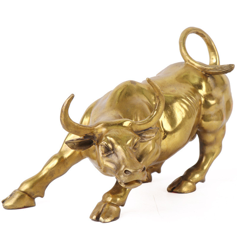 Jual Emas Kuningan Pengisian Pasar Saham Ornamen Banteng Patung Hewan ...