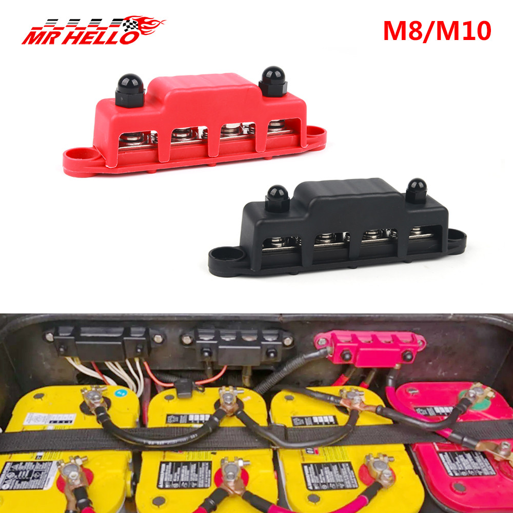 Jual NEW M8 M10 4 Ways Wiring Rows Bus Bar Terminal Block, Power ...