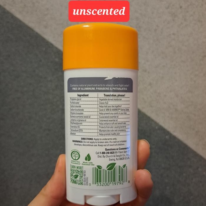Jual Arm & Hammer Essentials Natural Deodorant 71Gr Unscented Deodoran | Shopee Indonesia