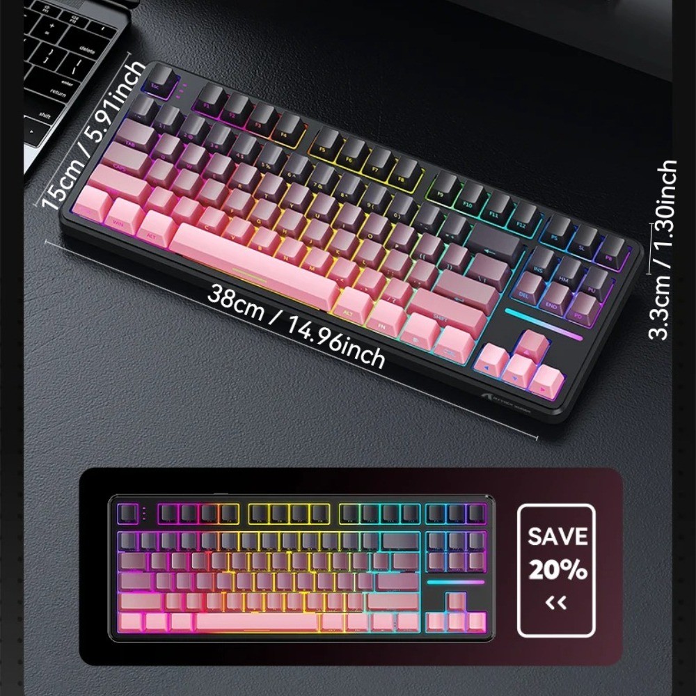 Jual Attack Shark X87 Mechanical Gaming Keyboard Hot Swappable Wireless Bluetooth Type-C Rgb ...