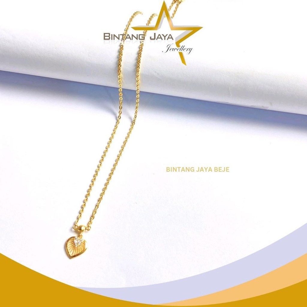 Jual Kalung Emas Asli - Model Rantai Nori Love M Putih Kait S - Kadar ...