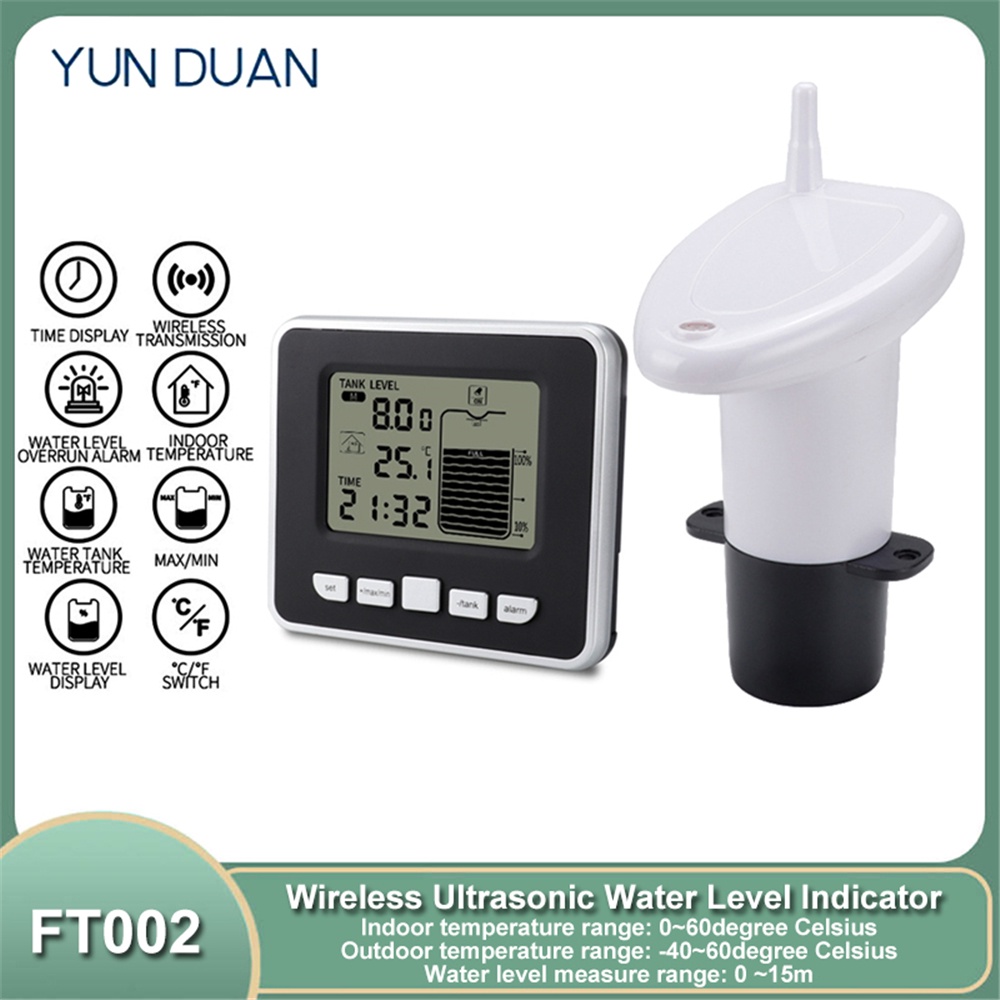 Jual NWK Wireless Ultrasonic Water Level Indicator Gauge Water Tank ...