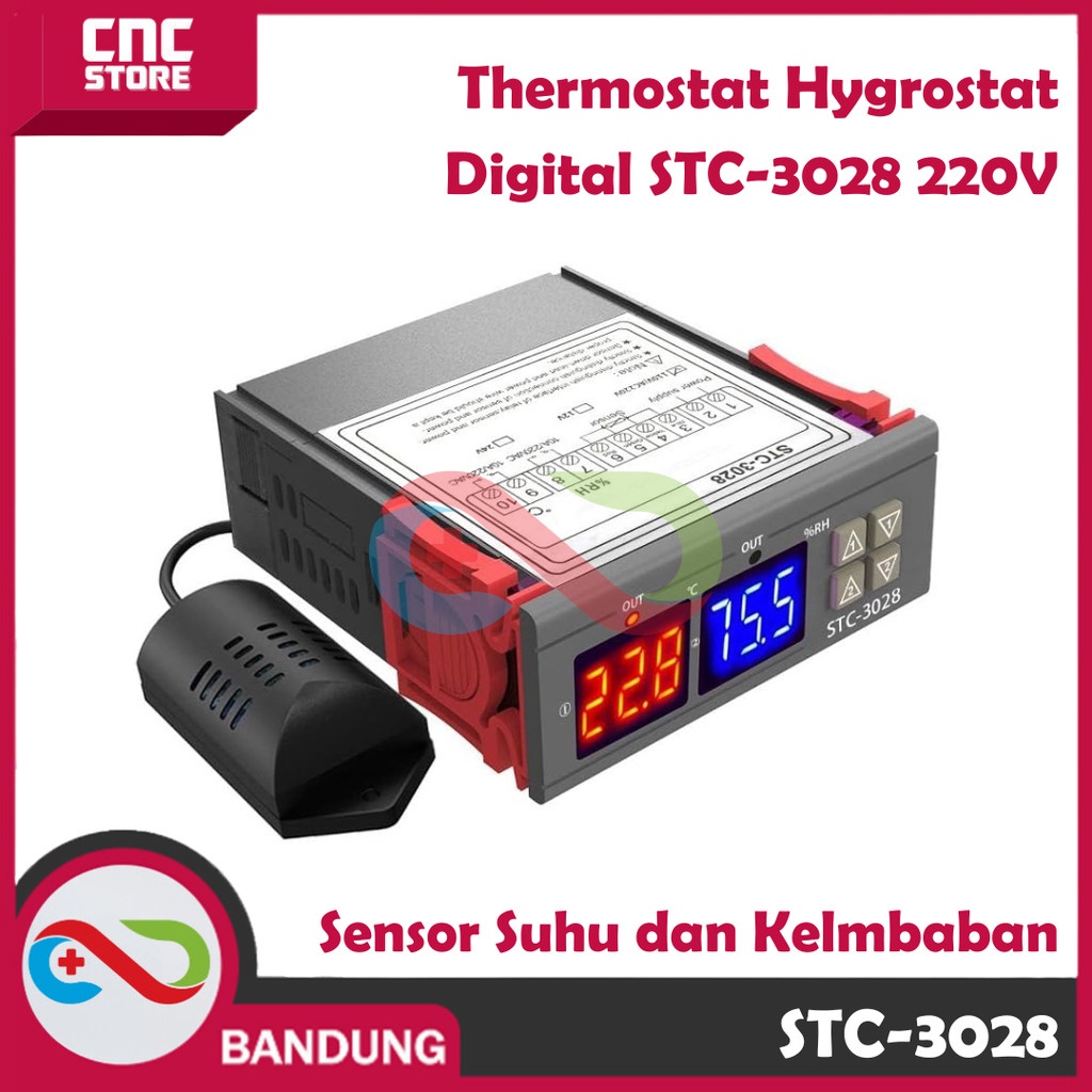Jual Thermostat Hygrostat Digital STC-3028 Atur Suhu Kelembaban 220V | Shopee Indonesia