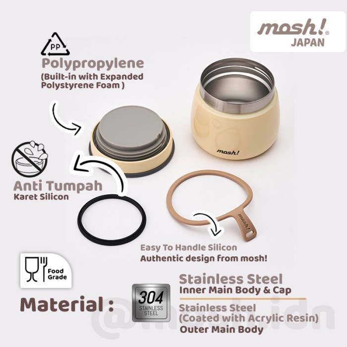Jual MOSH FOOD POT 350ML - TEMPAT MAKAN TERMOS STAINLESS STEEL | Shopee ...