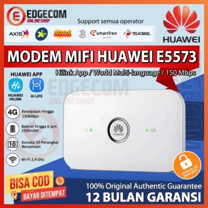 Jual Modem Wifi Huawei E5573 4G LTE 150Mbps All Operator | Shopee Indonesia