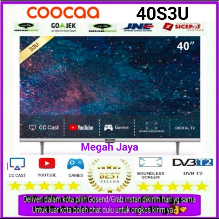 Jual Led 40 Inch 40S3U Smart Led Tv Bezel Less Smart Tv | Shopee Indonesia