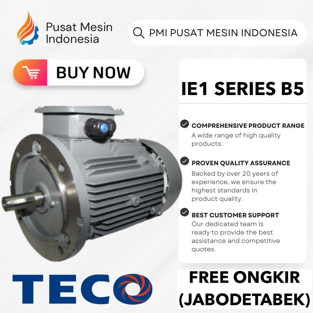 Jual ELEKTRO MOTOR TECO AESU1S IE1 4P 5,5KW 7,5HP 3PHASE 380V B5/ DINAMO ELECTRIC MOTOR/ ELECTRO ...