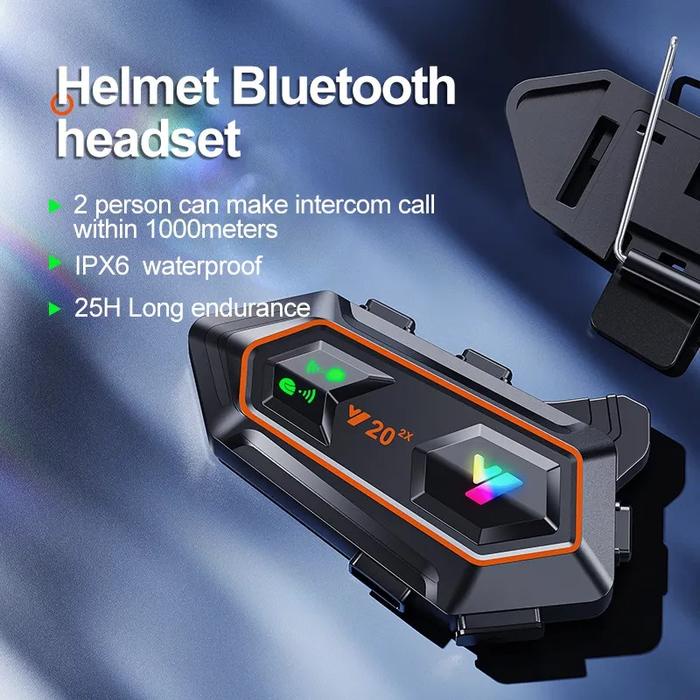 Jual Y20-2X Intercom Headset Bluetooth Tahan Air Dengan Rgb 5.0 Dual ...