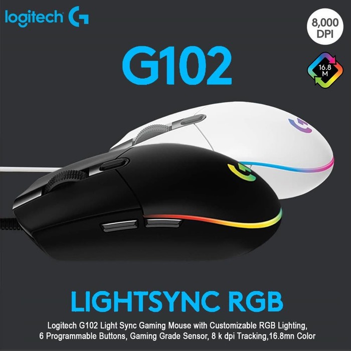 Jual Logitech G102 Lightsync Gaming Mouse | Shopee Indonesia