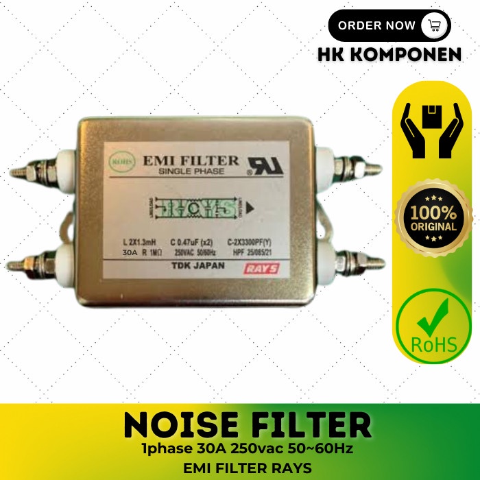 Jual Noise filter 1phase 30a / emi filter single phase 30a 220vac RAYS ...