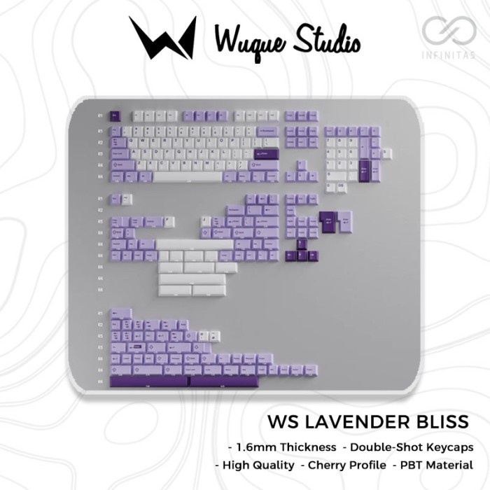 Jual Wuque Studio WS Lavender Bliss Doubleshot PBT Keycaps / Keycap ...