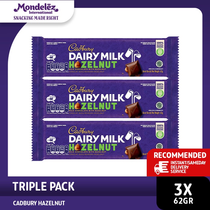 Jual Cadbury Cokelat rasa Hazelnut 62gr - Triplepack | Shopee Indonesia