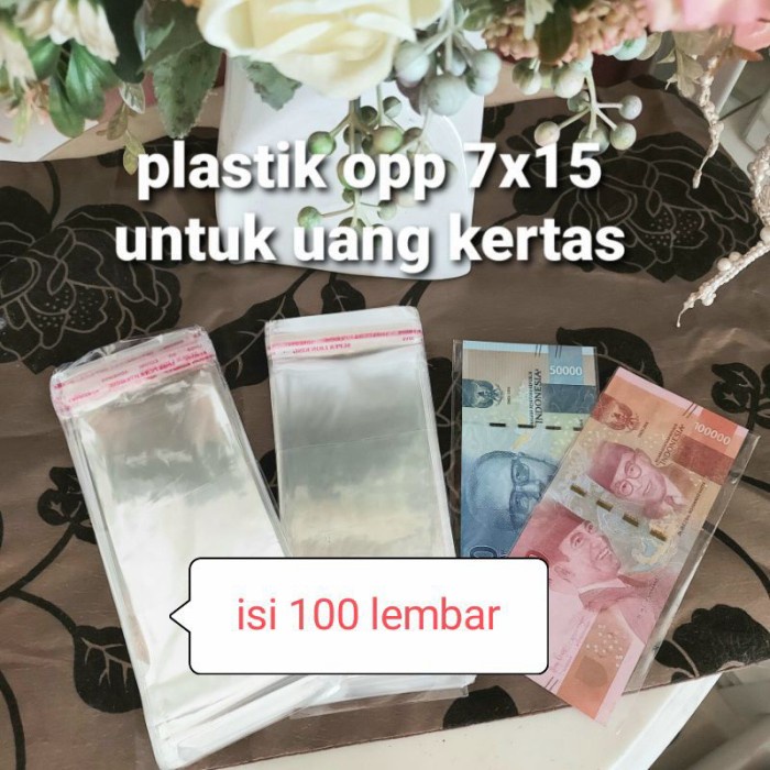 Jual BERGARANSI Plastik opp lem size 15x7 cm bisa untuk buket uang isi 100 lbr | Shopee Indonesia