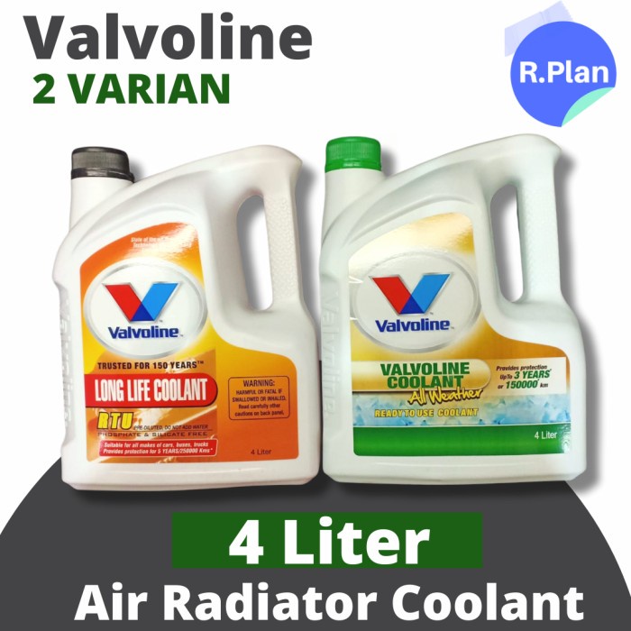Jual Air Radiator Coolant Green Valvoline 4 Liter Radiator Mobil Motor ...