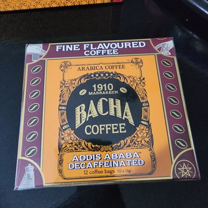 Jual BACHA ADDIS ABABA DECAFFEINATED 12 BAGS FINE FLAVOURED COFFEE BAGS ...