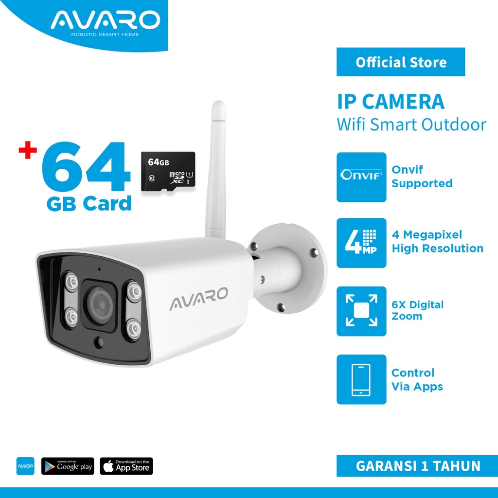 Jual CCTVqt- AVARO Smart CCTV WIFI IP Camera CCTV Outdoor SD Card 4MP Nightvision | Shopee Indonesia