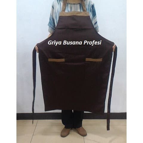 Jual DISKON SUPER BIB APRON CELEMEK COKLAT TUA COFFEE WOOD COLOUR WARNA ...