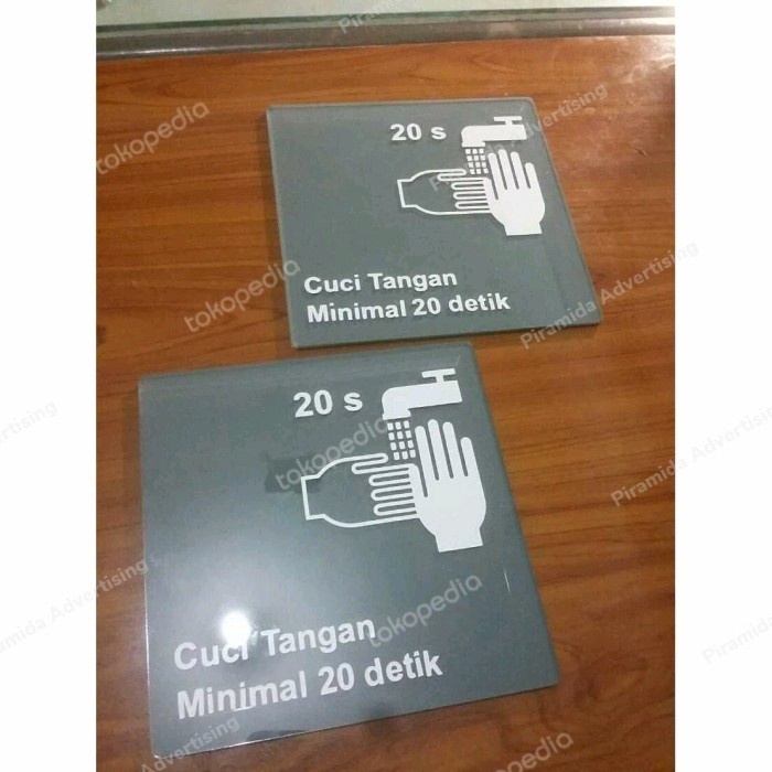 Jual akrilik sign tanda cuci tangan sanitizer masker wedding 30cm ...
