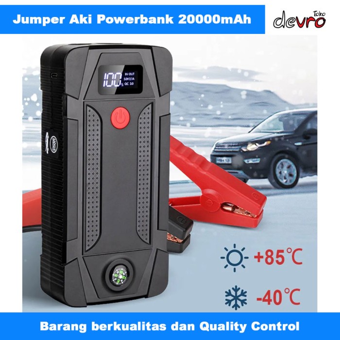 Jual TERBARU! Jumper Aki Power Bank 12V 20000mAh dgn LED dan Kompas ...
