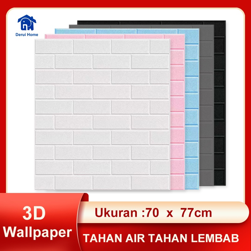 Jual Wallpaper Dinding 3D Foam Motif Bata Polos Dekorasi Kamar Murah ...