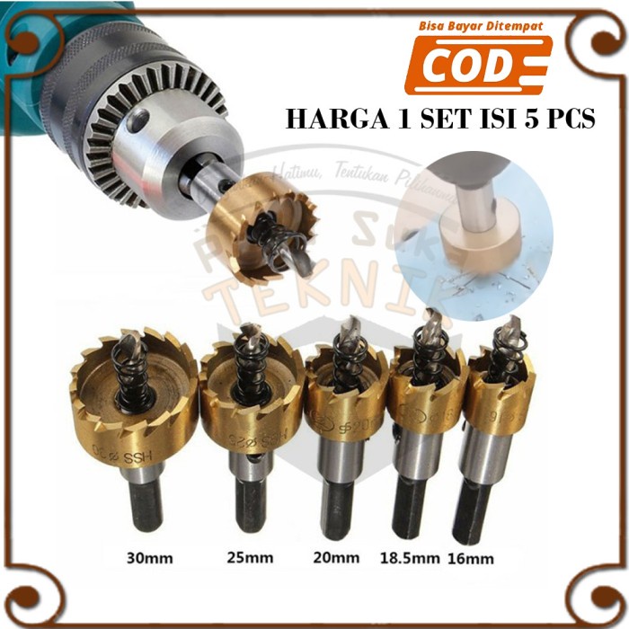 Jual Mata Mesin Bor Pelubang Bulat Bulet Besi Baja Oslo Holso 1 Set ...